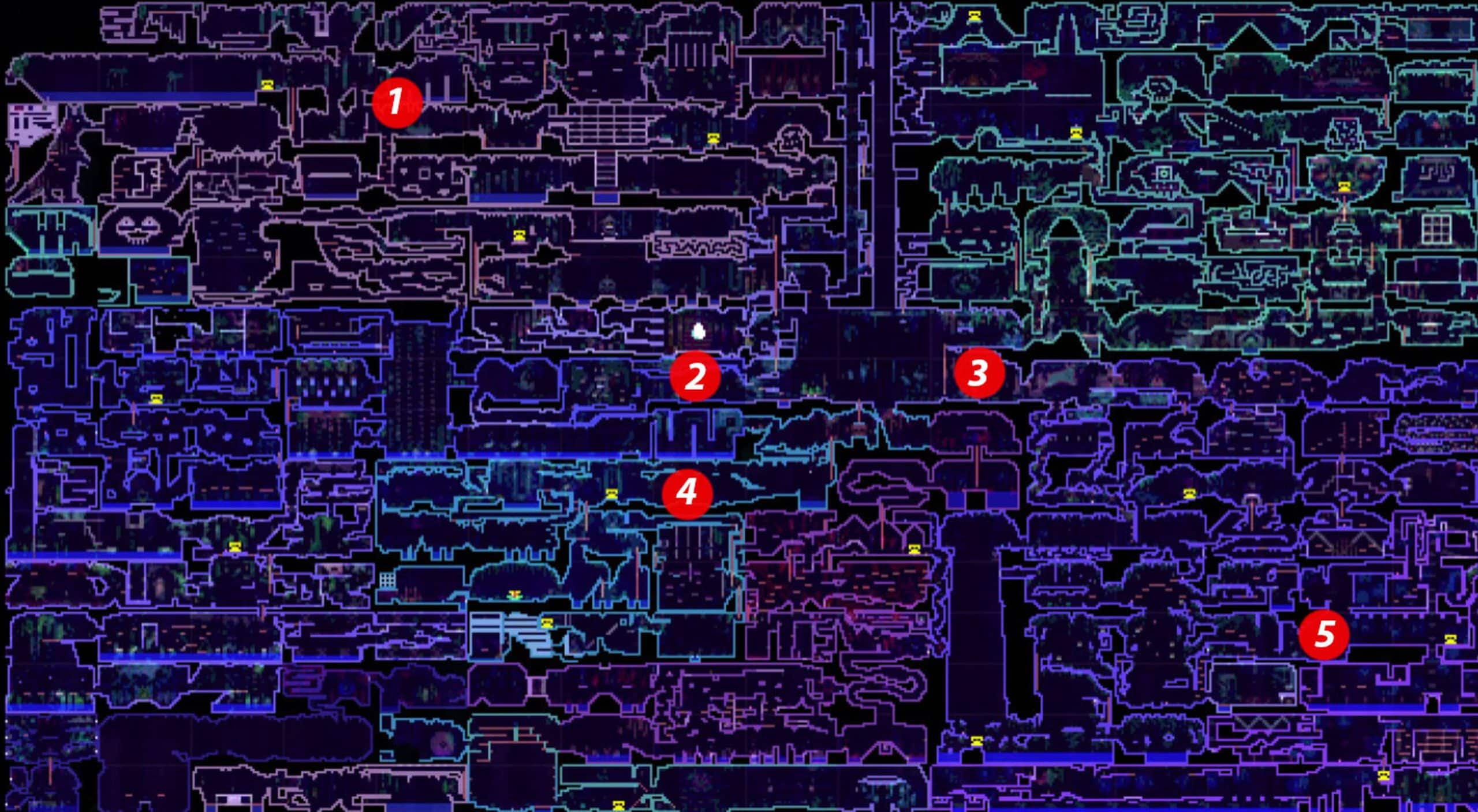 Todas las ubicaciones de canguros en Animal Well. - El Chimo